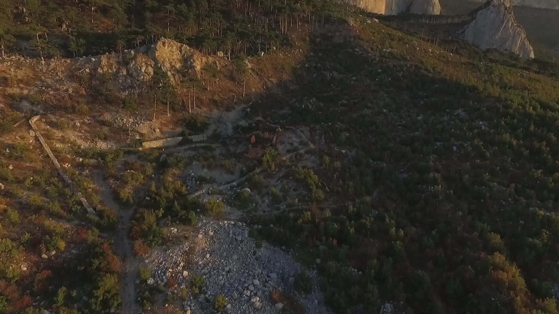 Aerial view on mountains park in Georgia, dramatic sunset background ...