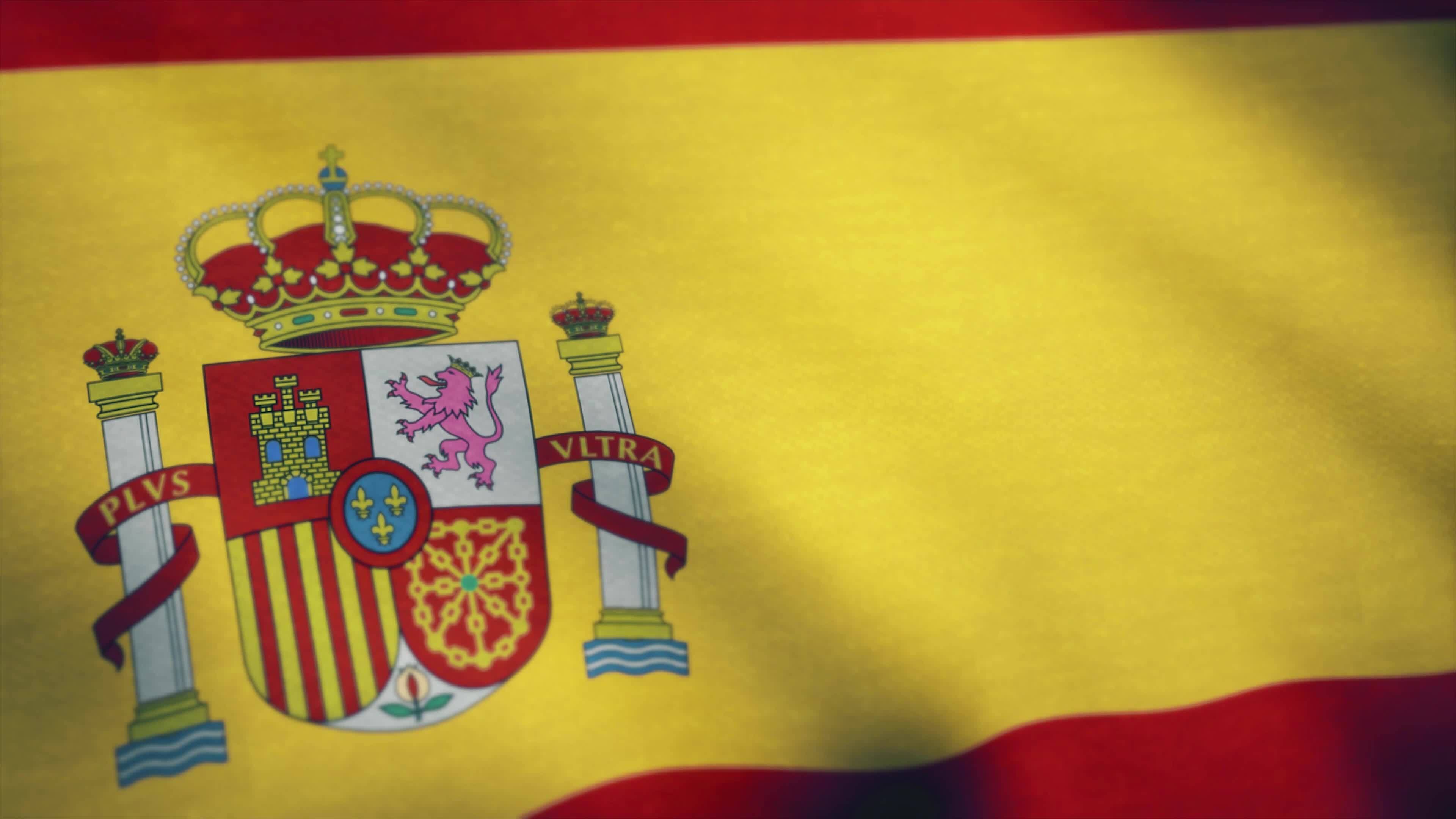 A beautiful satin finish looping flag animation of Spain. A fully ...
