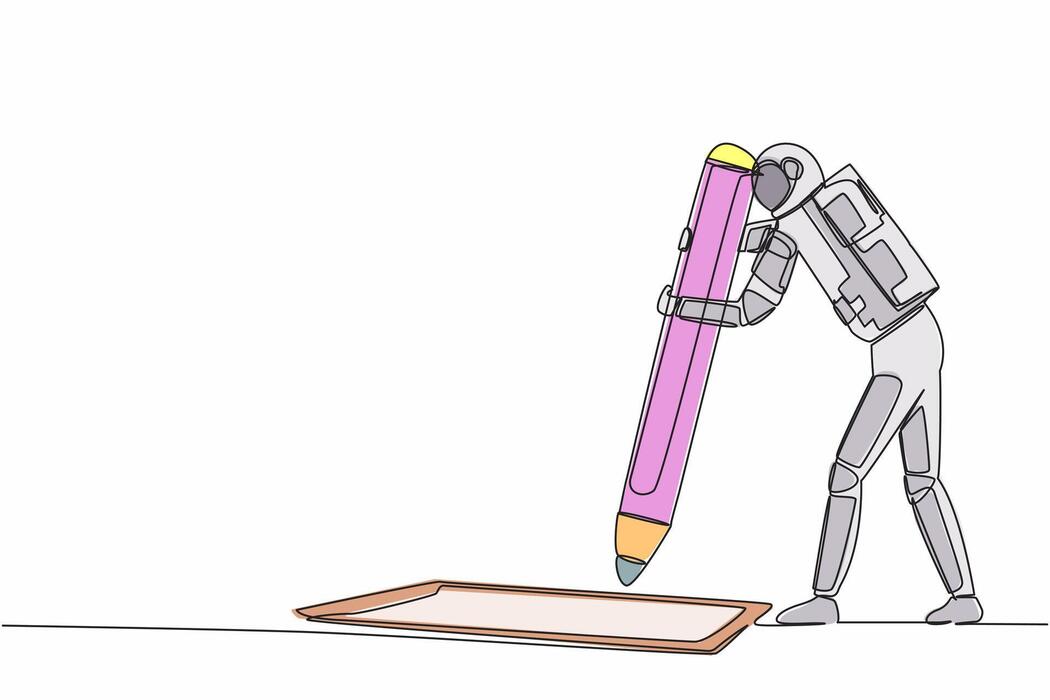 Robot Writing Vector Art, Icons, and Graphics for Free Download