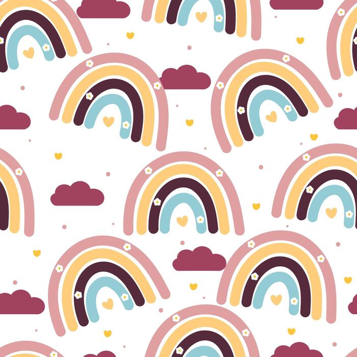 Cute Rainbow Pattern Vector Art, Icons, and Graphics for Free Download