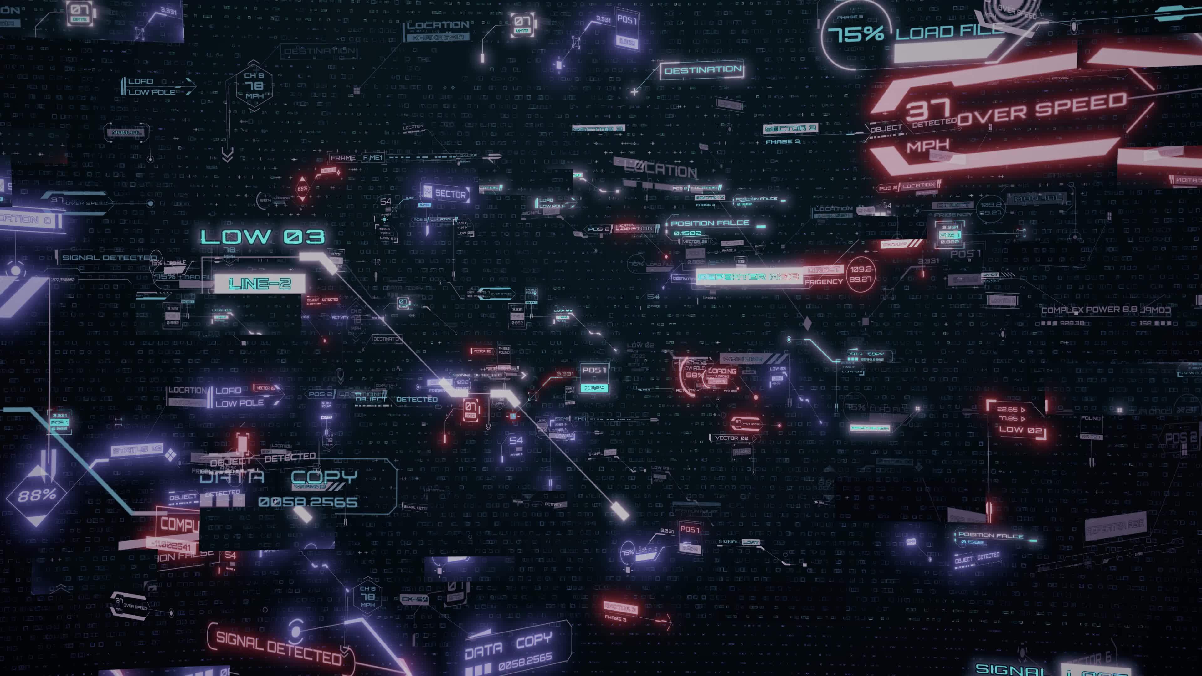 Futuristic CG Animation with Looping HUD Screen 38042308 Stock Video at Vecteezy