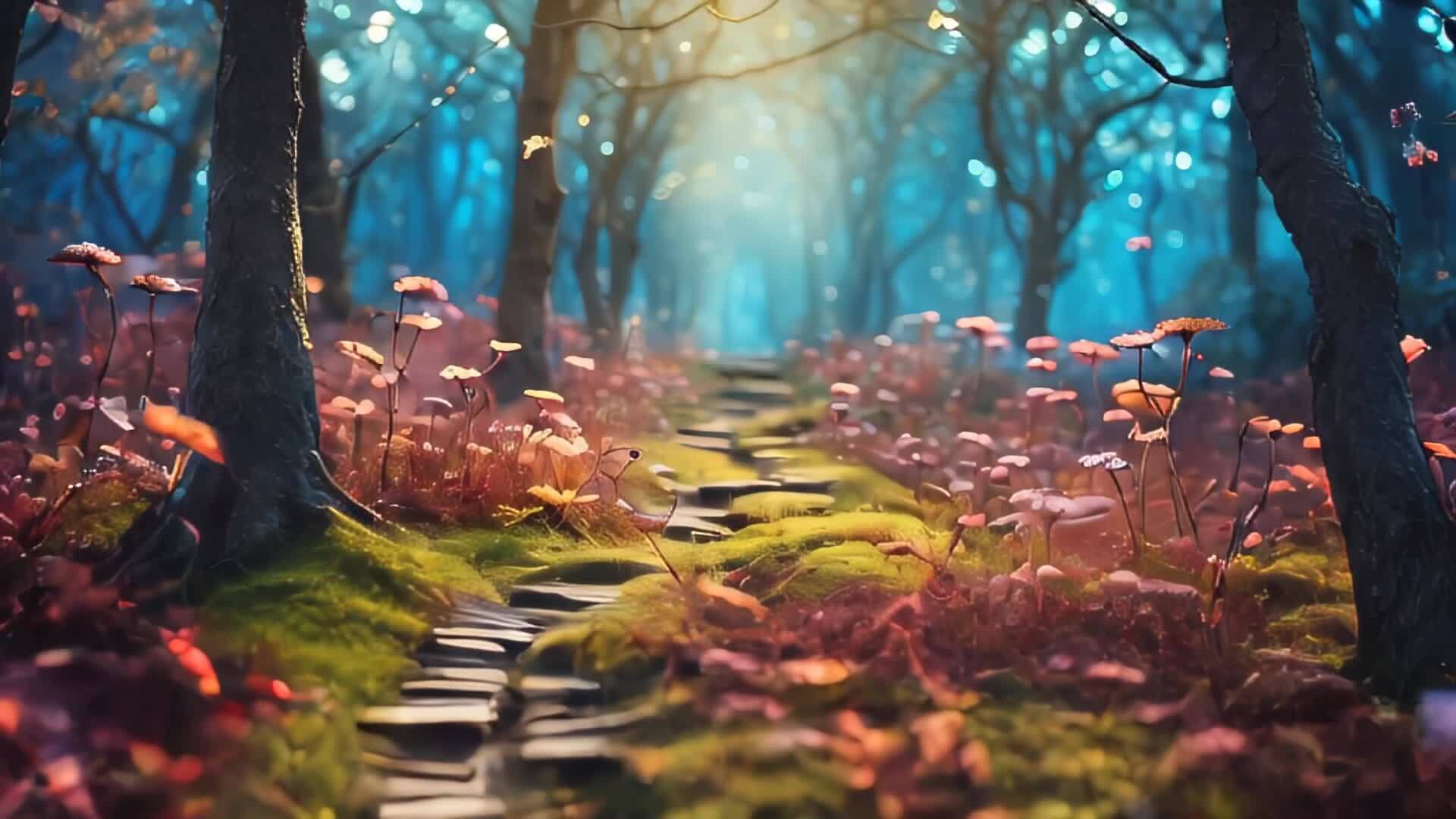 AI generated a forest with trees and grass 38082451 Stock Video at Vecteezy