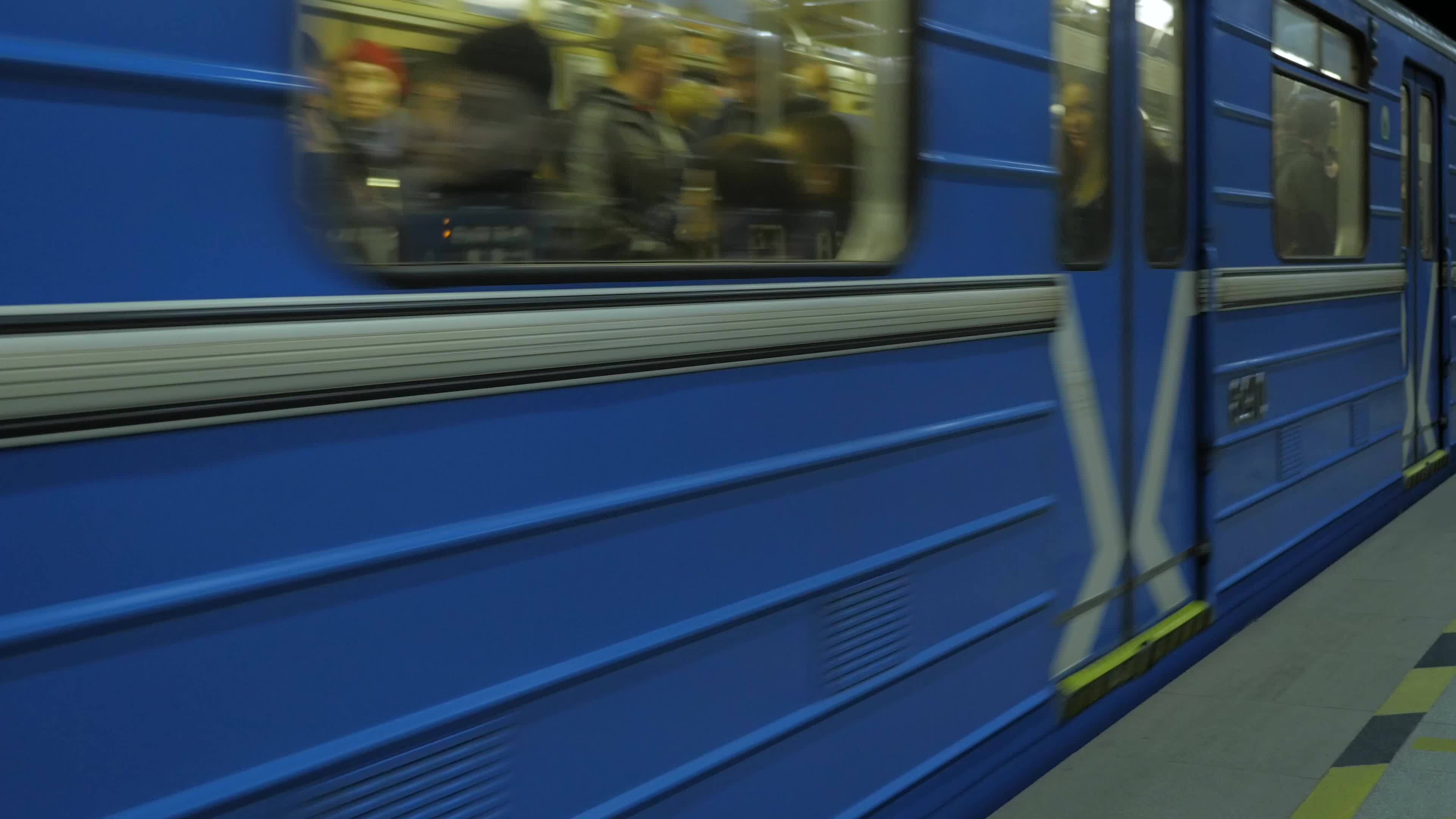 The Train Arrives At Subway Station City Underground Metro Station the-train-arrives-at-subway-station-city-underground-metro-station