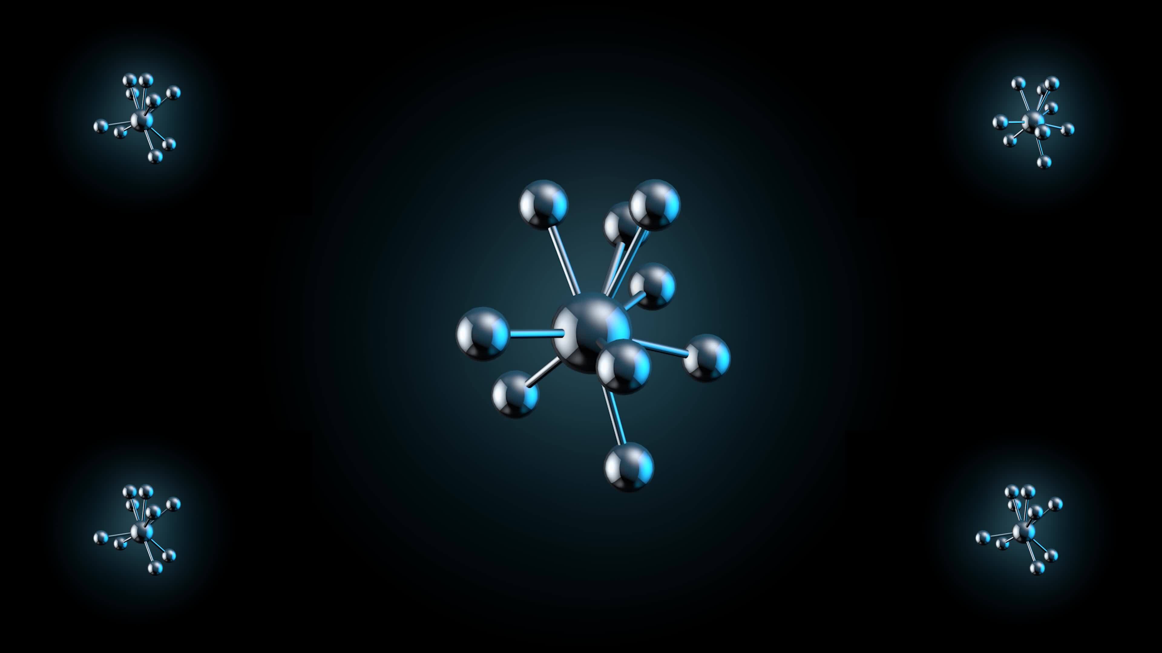 Abstract animation of monochrom model molecules rotation. Animation of ...