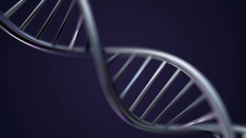 Rotating Dna Genetic Engineering Scientific Concept Blue Tint 3d Rendered Loopable Animation