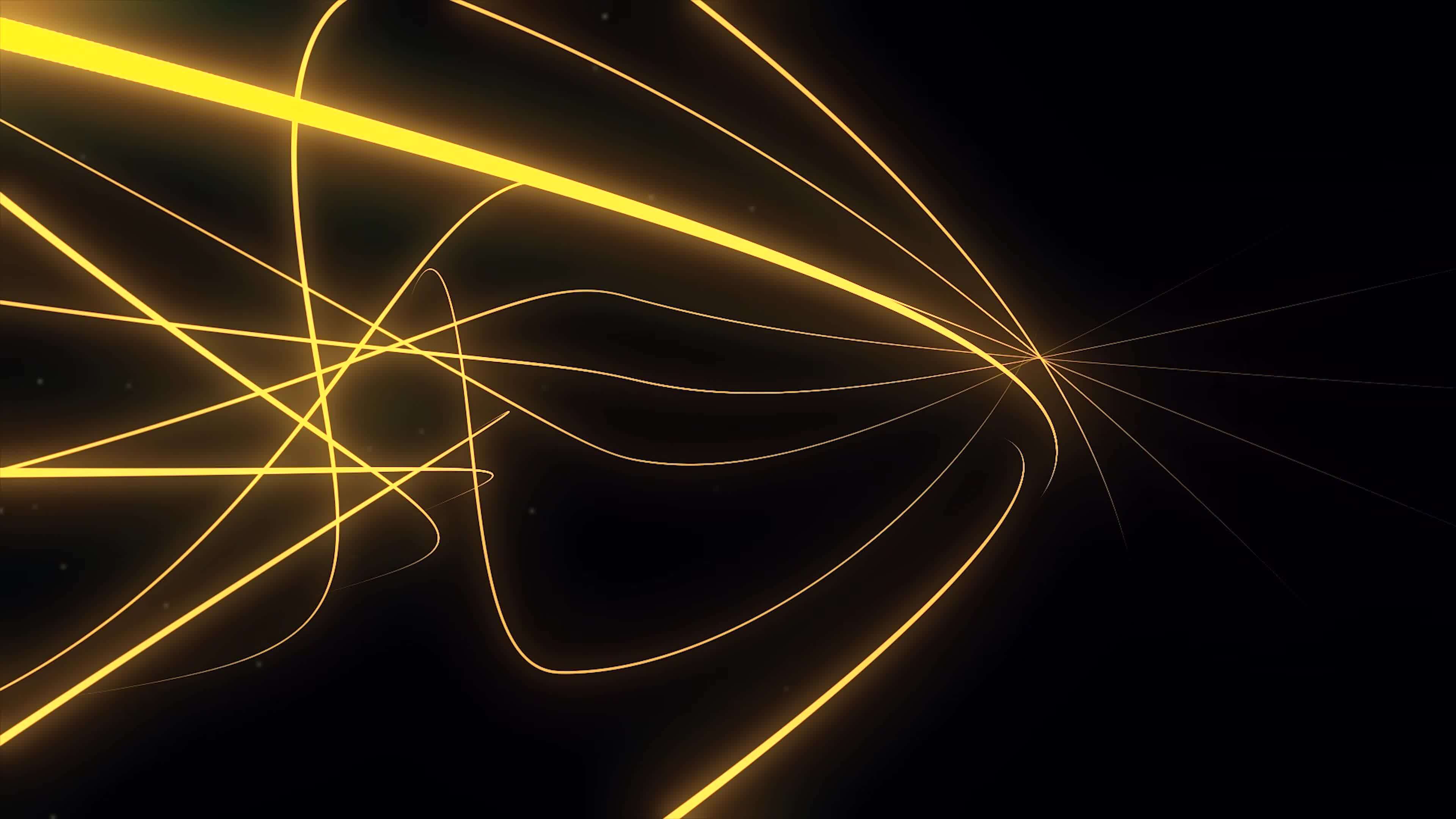 Abstract particle fail in the dark. Random small particles form horizontal abstract lines ...