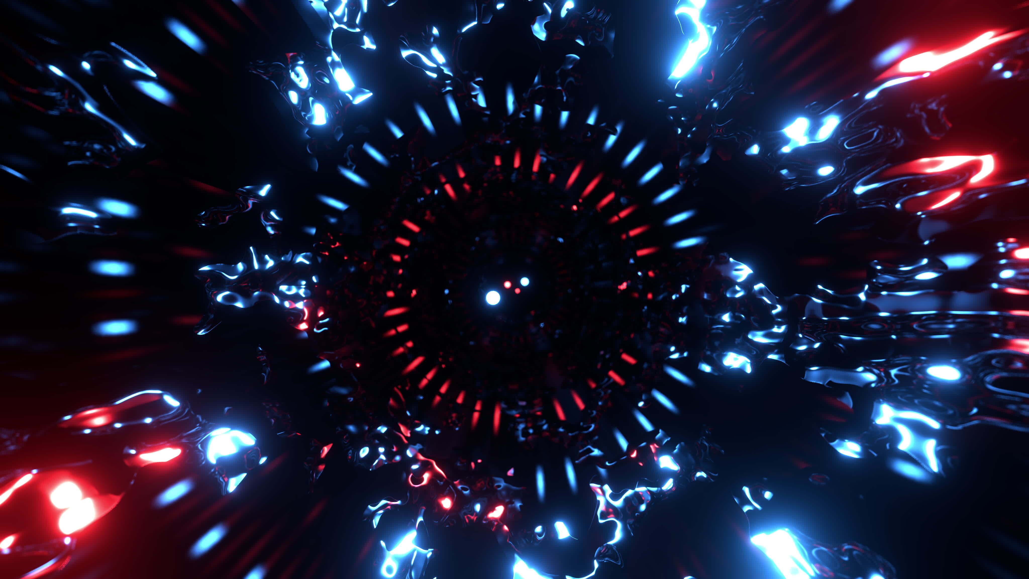 3d motion loop of tunnel epic abstract colorful futuristic spiral tunnel animation, 4K ...