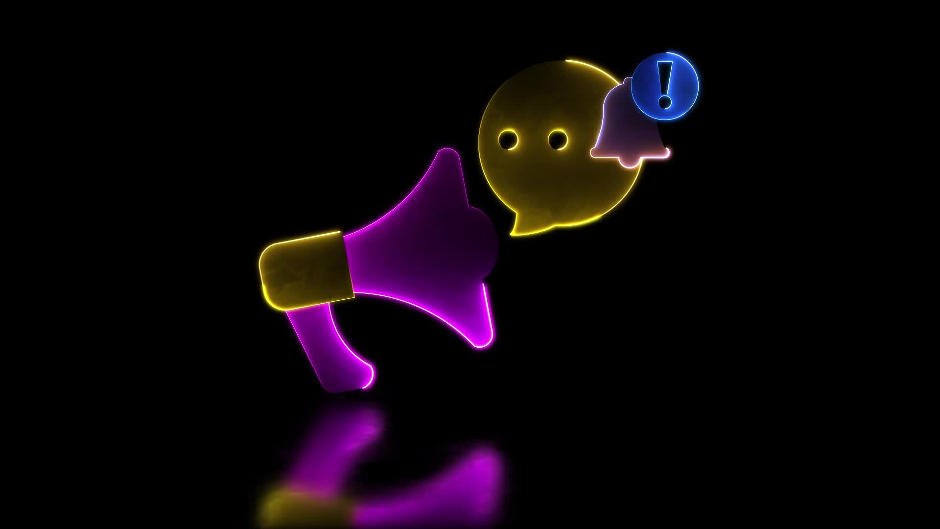 Looping Neon Glow Effect Notification Message Incoming Message Black