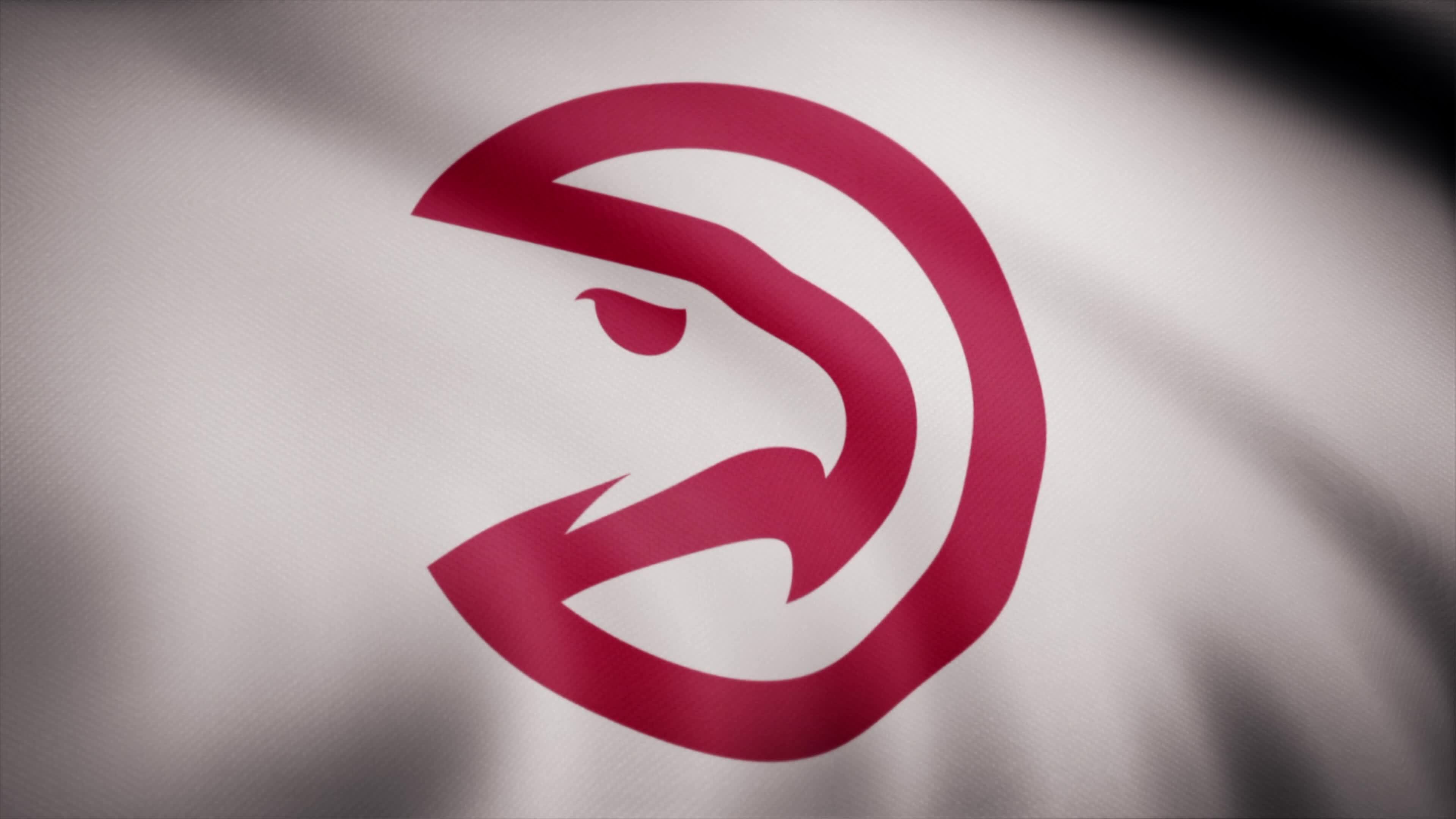 Basketball Atlanta Hawks flag is waving on transparent background ...