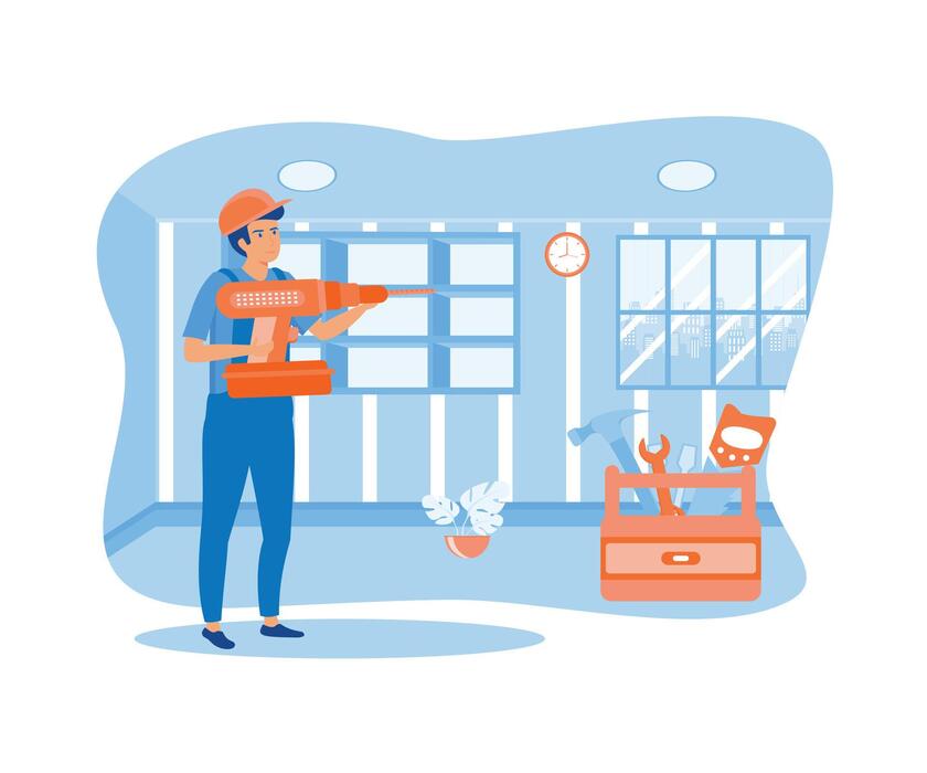 Home Maintenance Worker Vector Art, Icons, and Graphics for Free Download