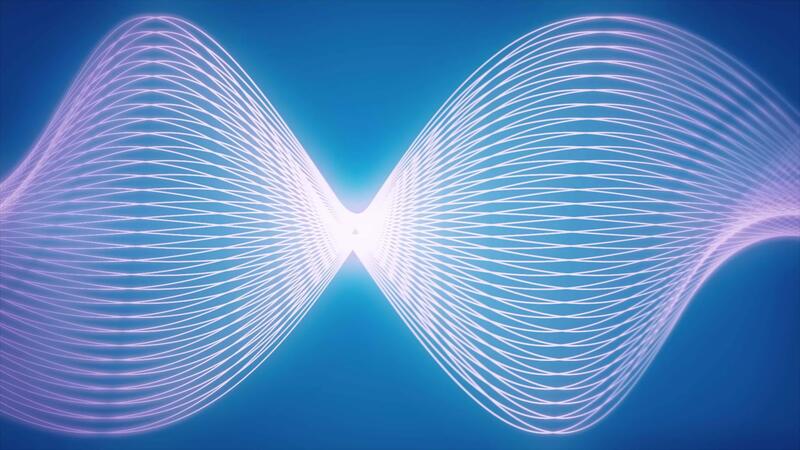 Abstract CGI motion graphics and animated background of white lines and shapes. They swirl and ...