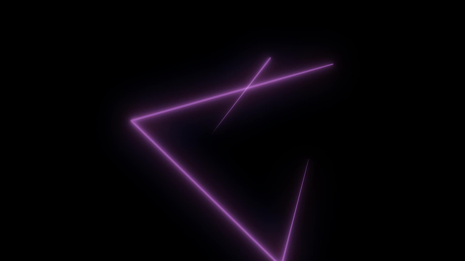 Abstract background with neon triangles. 3d animation of concentric ...
