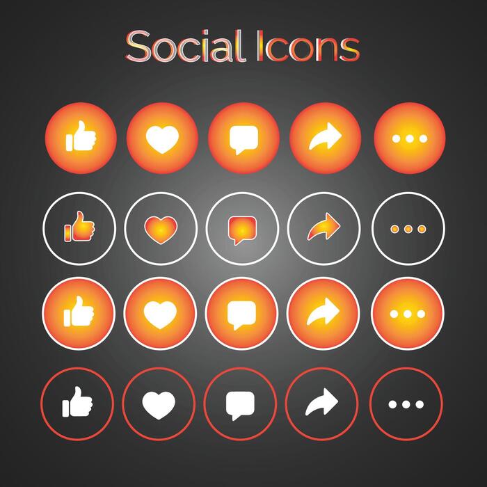 Social Media Icons Orange Vector Art, Icons, and Graphics for Free Download