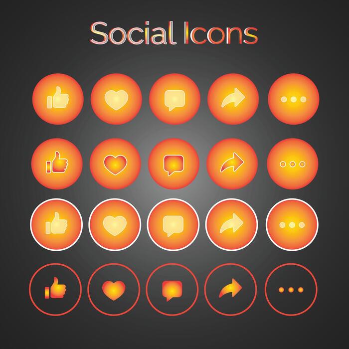 Social Media Icons Orange Vector Art, Icons, and Graphics for Free Download