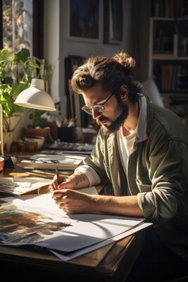 Artist Working Stock Photos, Images and Backgrounds for Free Download
