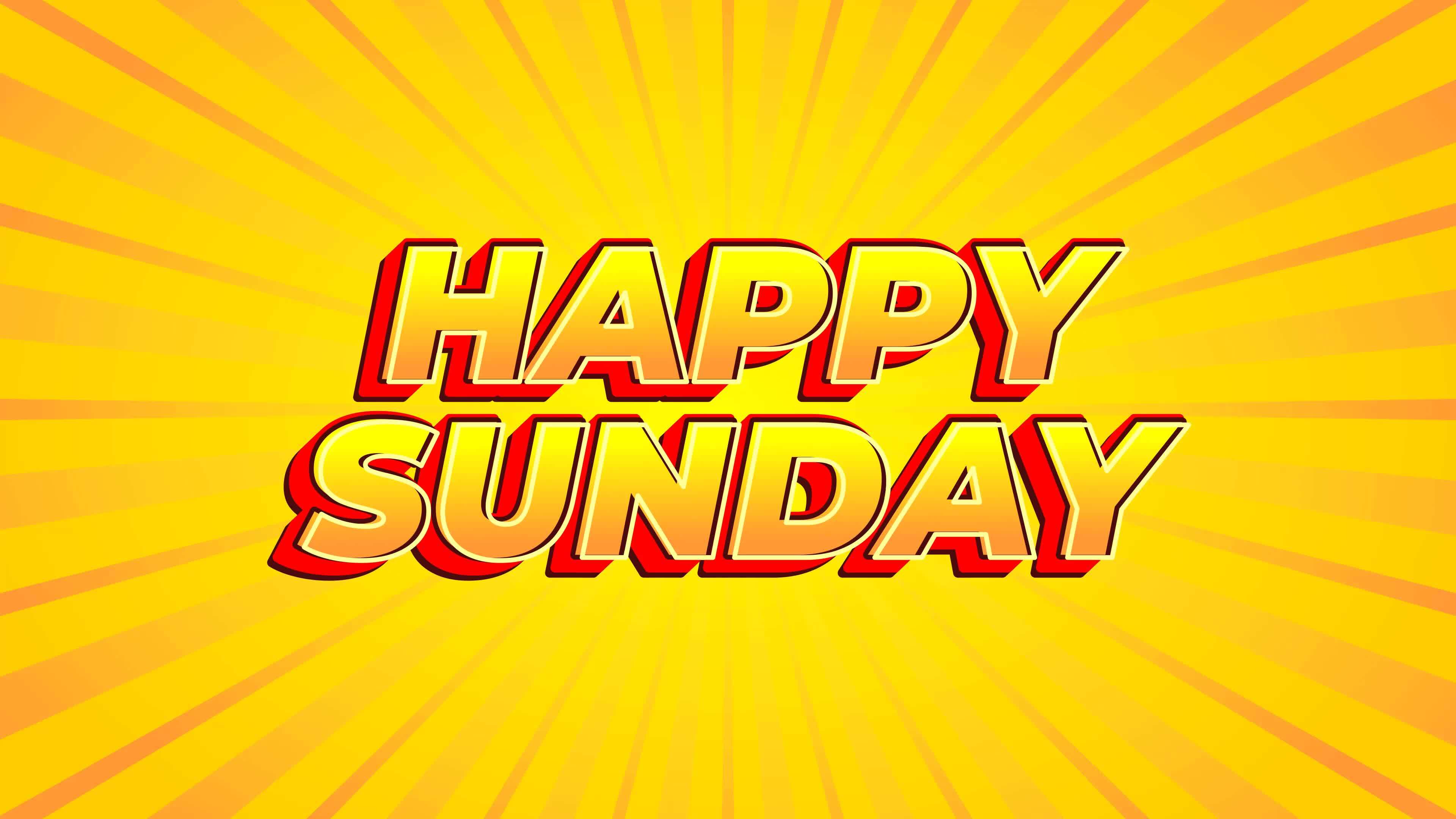 Happy sunday. Text effect design animation in yellow red colors 38849105 Stock Video at Vecteezy