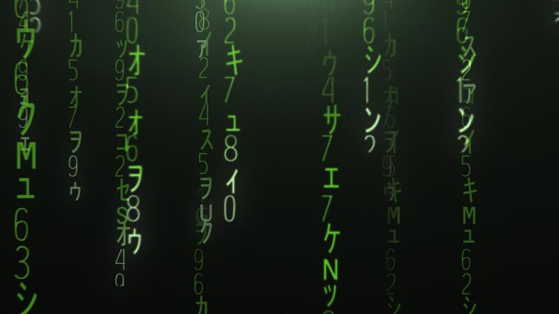 Flight through the falling green matrix code 38901870 Stock Video at ...