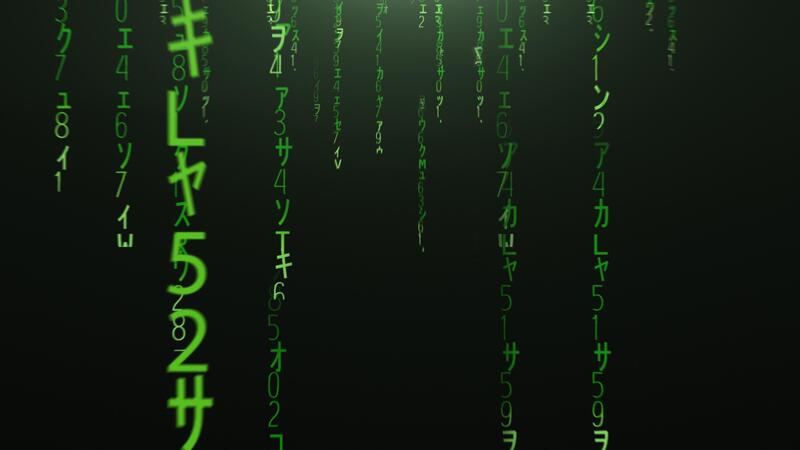 Flight through the falling green matrix code 38901883 Stock Video at ...