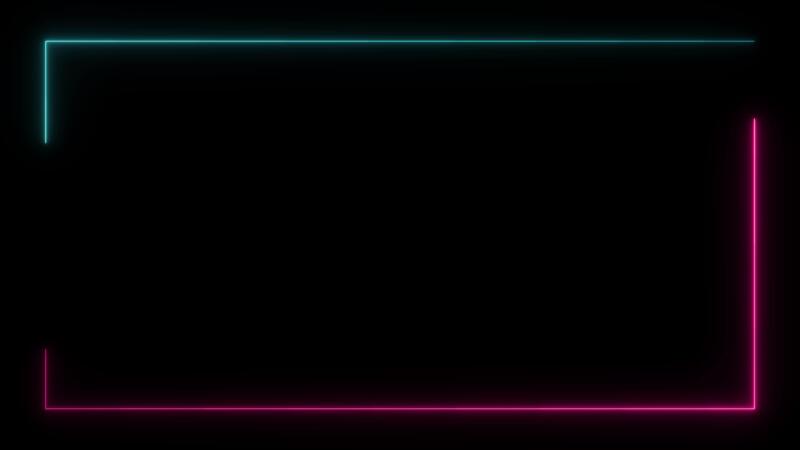 Neon border light animated rectangle borders video 4K Resolution ...