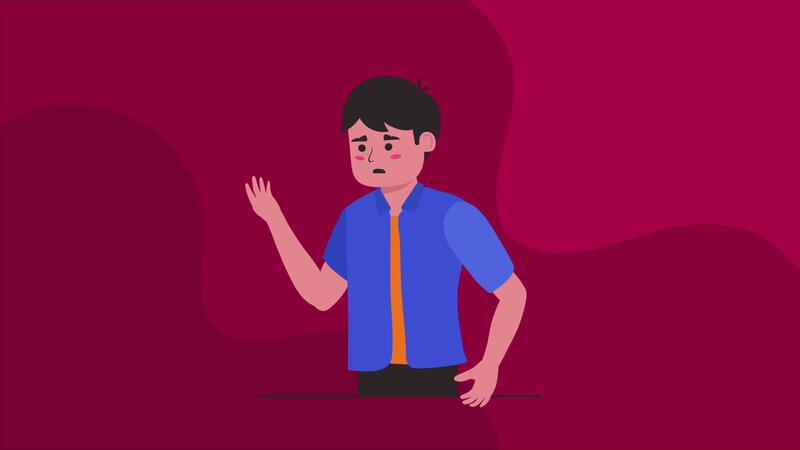 An animated video of a male figure who is confused and thinking ... An animated video of a male figure who is confused and thinking ...