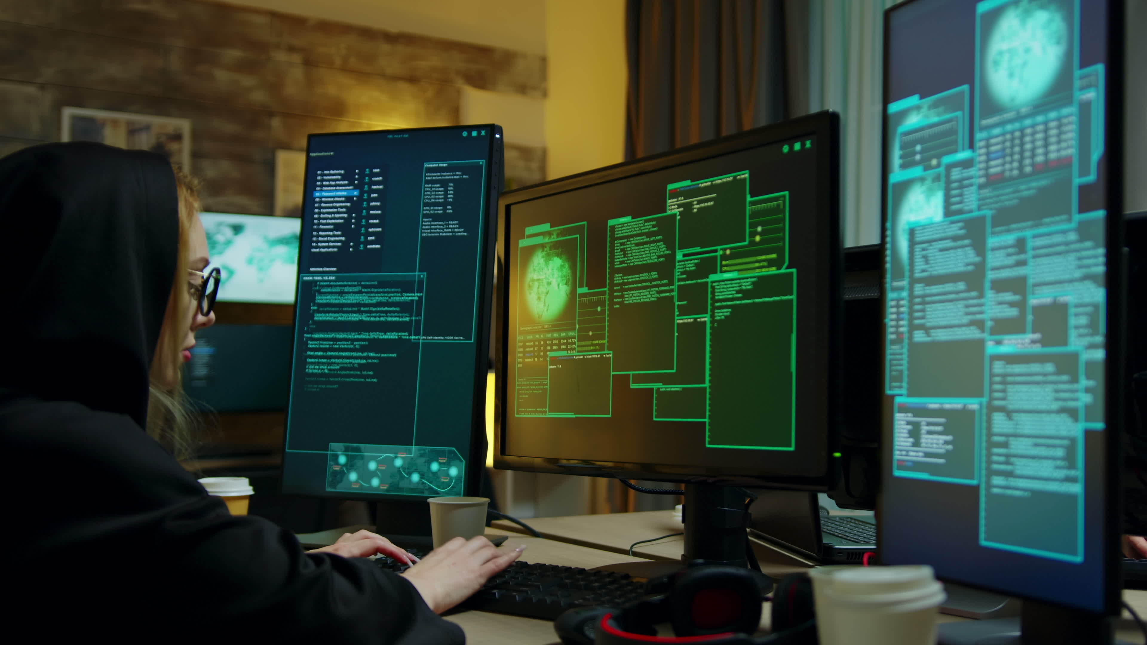Angry hacker girl after a failed attempt to hack the government. Access ... Angry hacker girl after a failed attempt to hack the government. Access ...
