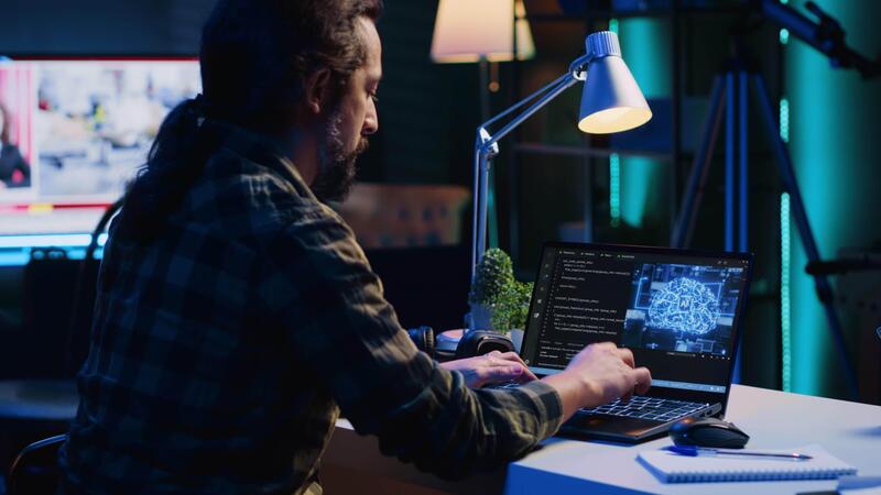 Data Scientist Updating Artificial Intelligence Neural Networks
