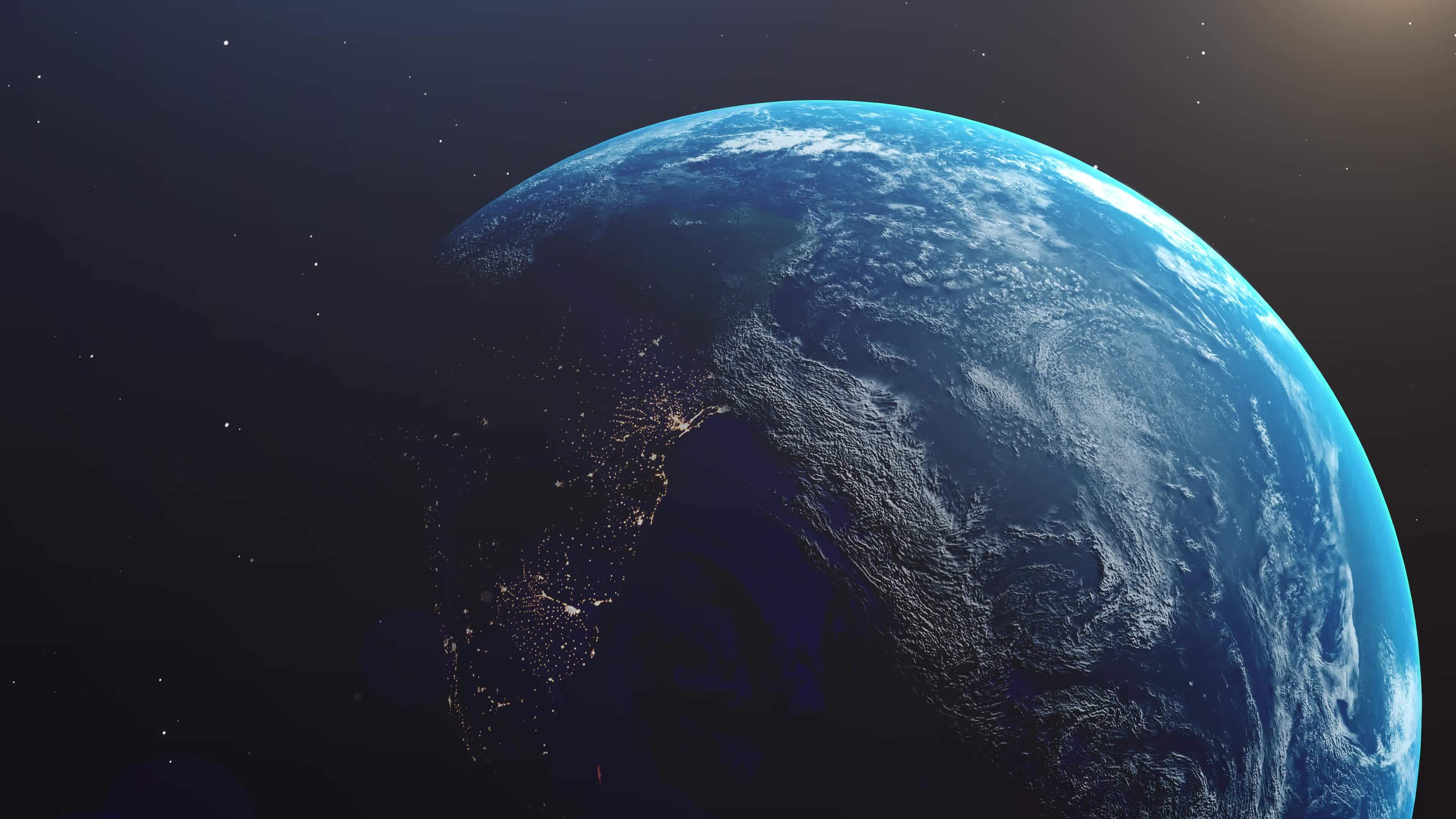 Beautiful 3d planet earth animation. Very realistic and detailed planet ...