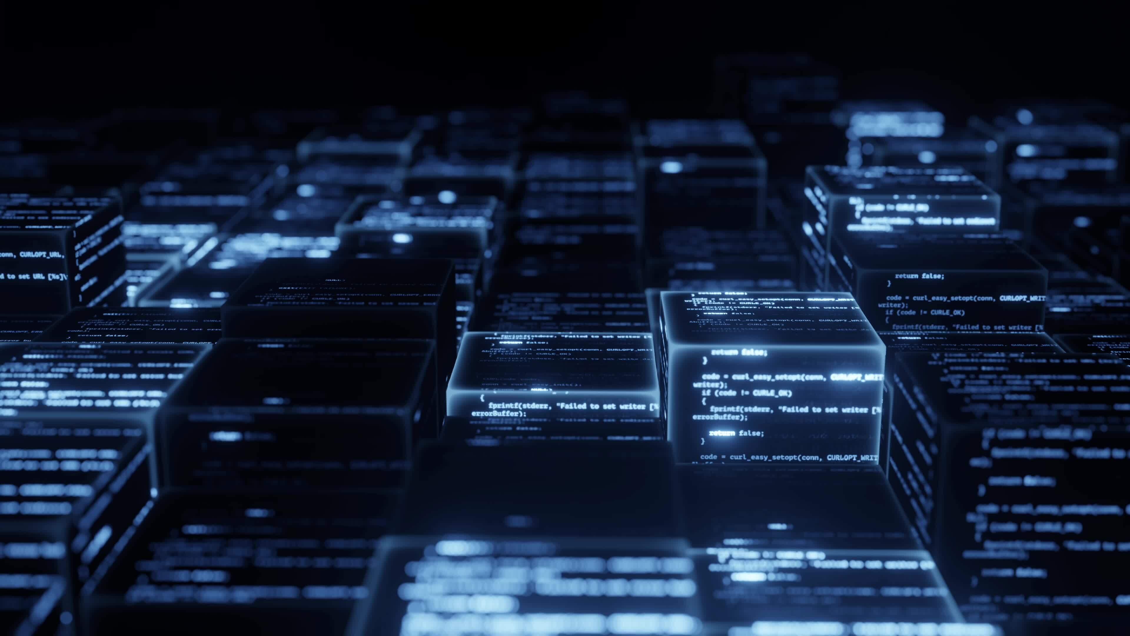 Big data cube with code inside cube 39001384 Stock Video at Vecteezy