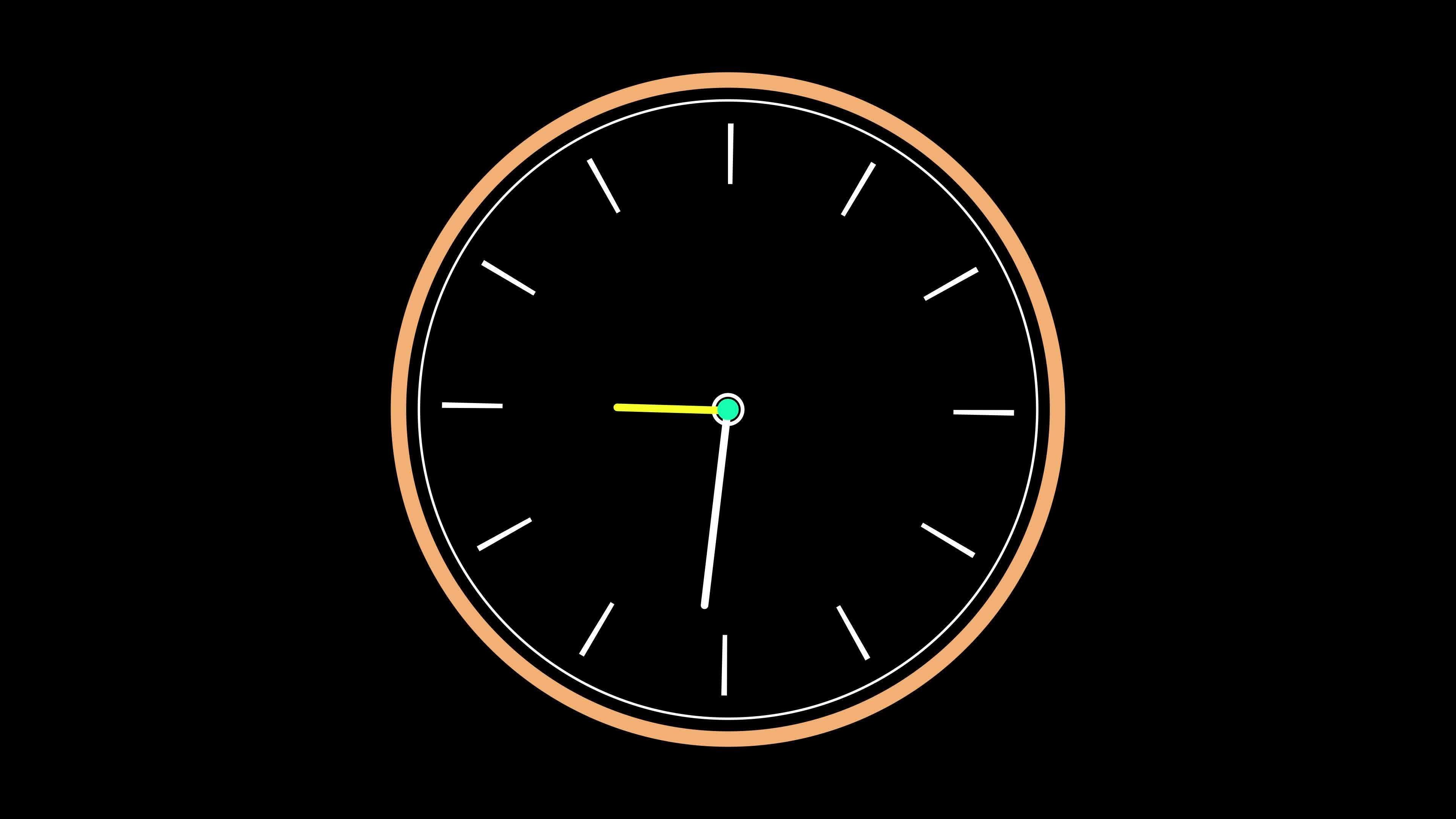 Animated wall clock in 60 second loop. Clock with moving arrows. Time ...