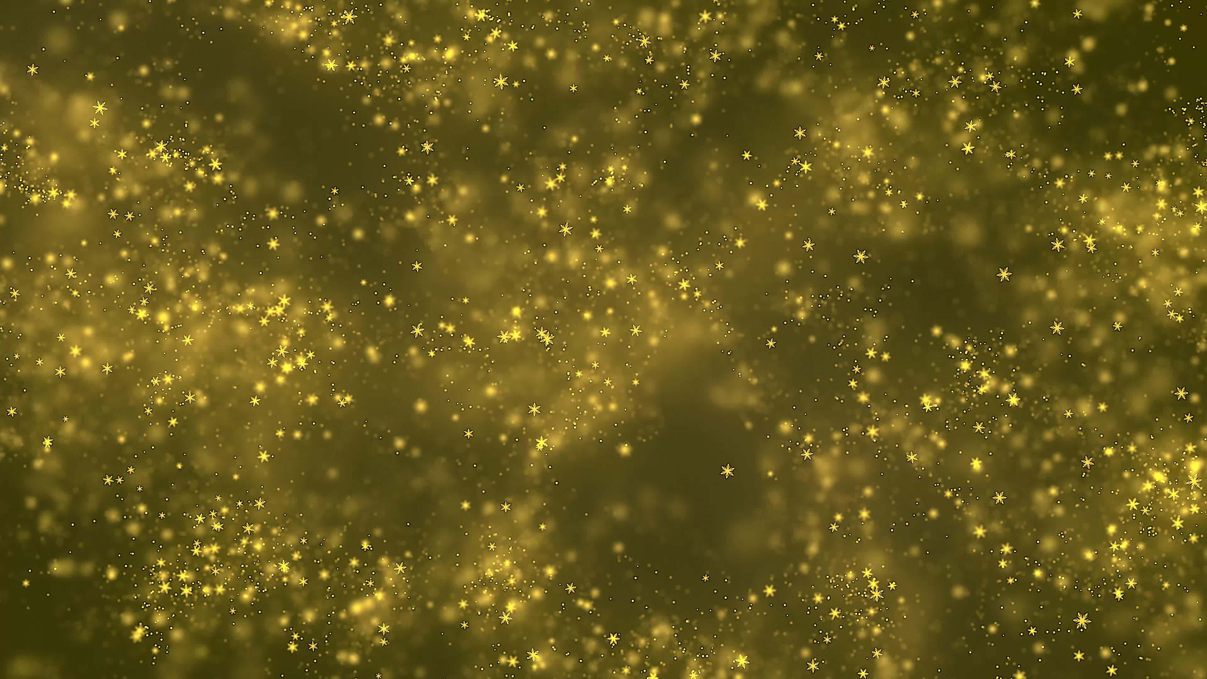 Glitter Of Golden Particles Abstract Background Flickering Particles With Bokeh Effect 3d