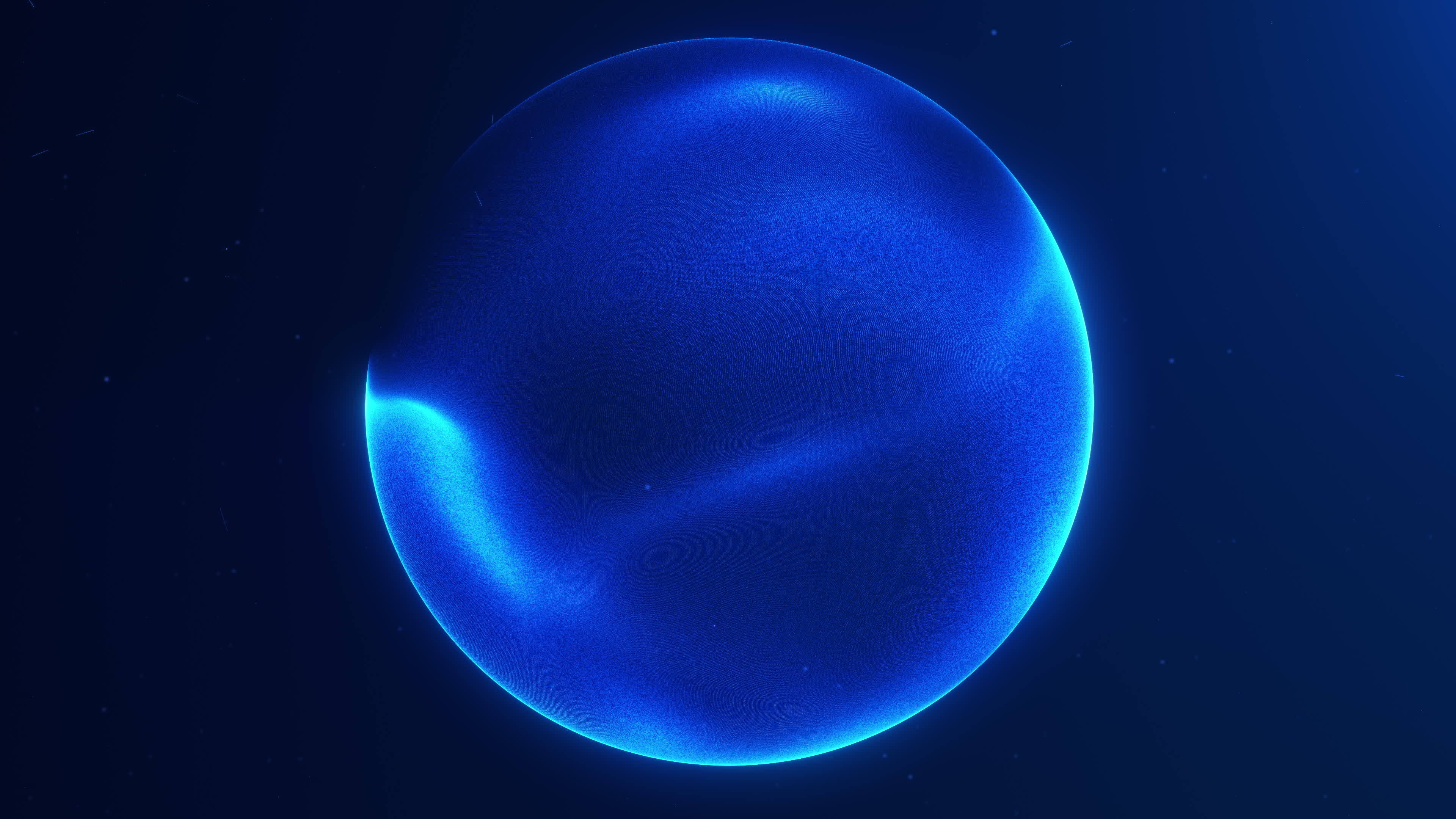 Blue Fluid Energy Sphere With Particle Field Abstract Magical Sphere With Plasma Energetic