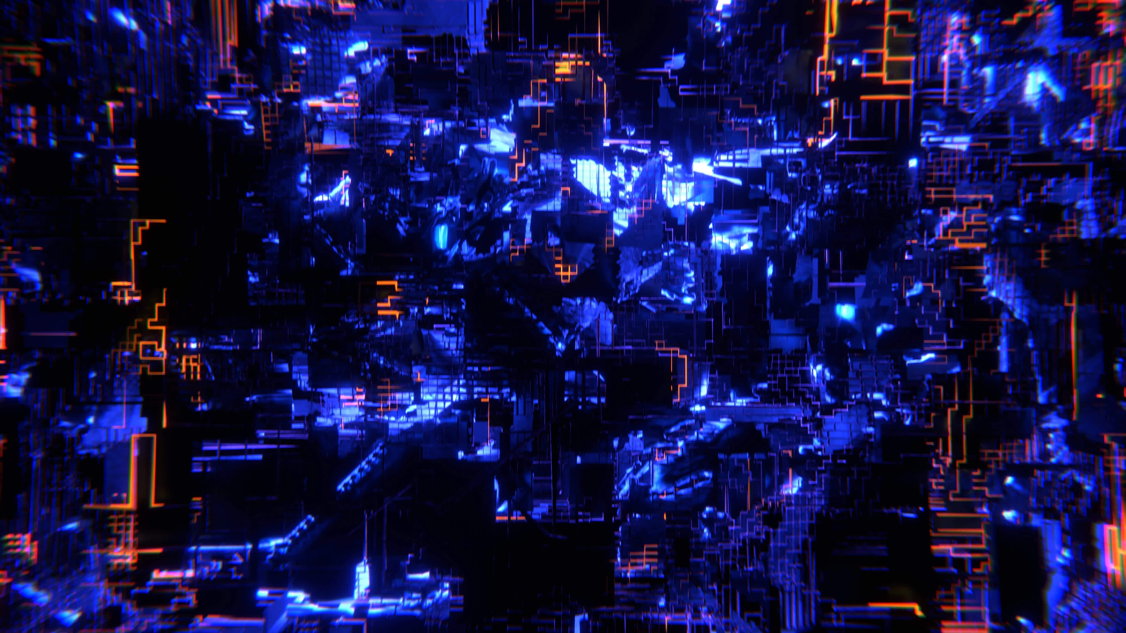 Sci Fi Digital Circuit Blue Light Seamless Loop Data Illustration