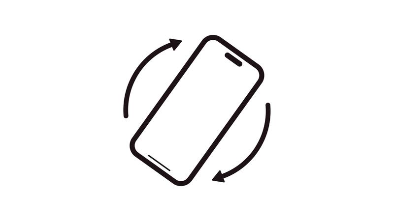 Mobile Phone Rotate Animation Set In Line Style Device Rotation With
