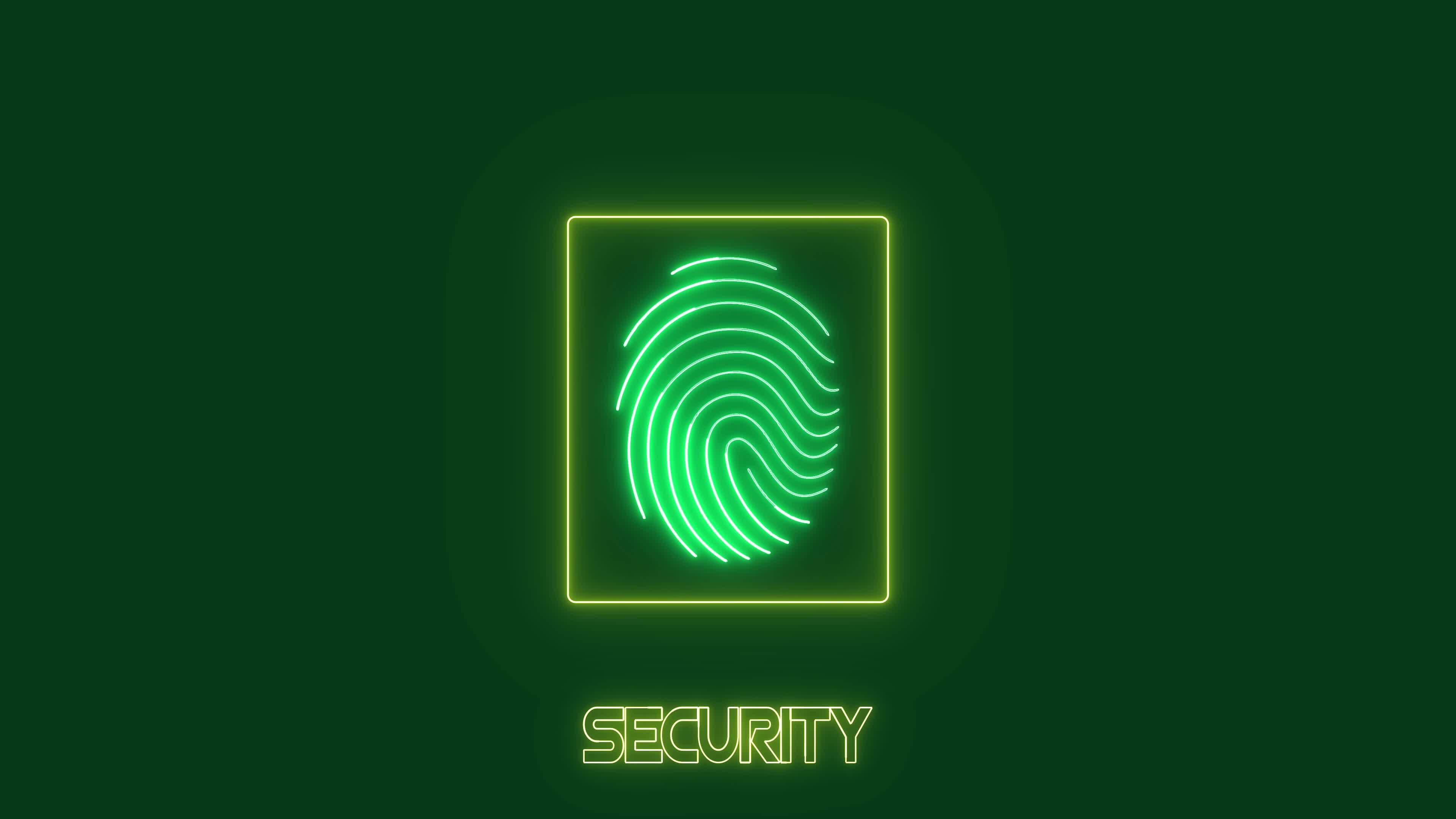 Futuristic Digital Processing Of Biometric Animation Of Fingerprint Digital Fingerprint Sign