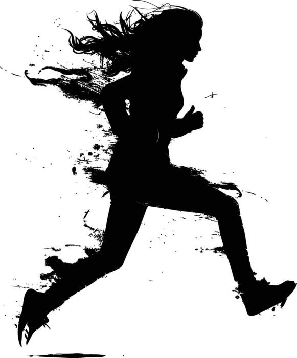 Woman Running Silhouette Vector Art, Icons, and Graphics for Free Download