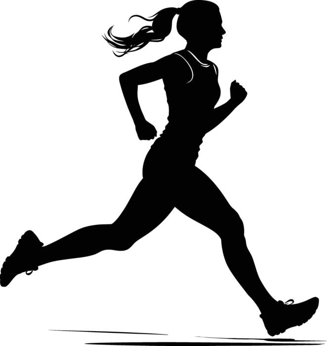 Woman Running Silhouette Vector Art, Icons, and Graphics for Free Download