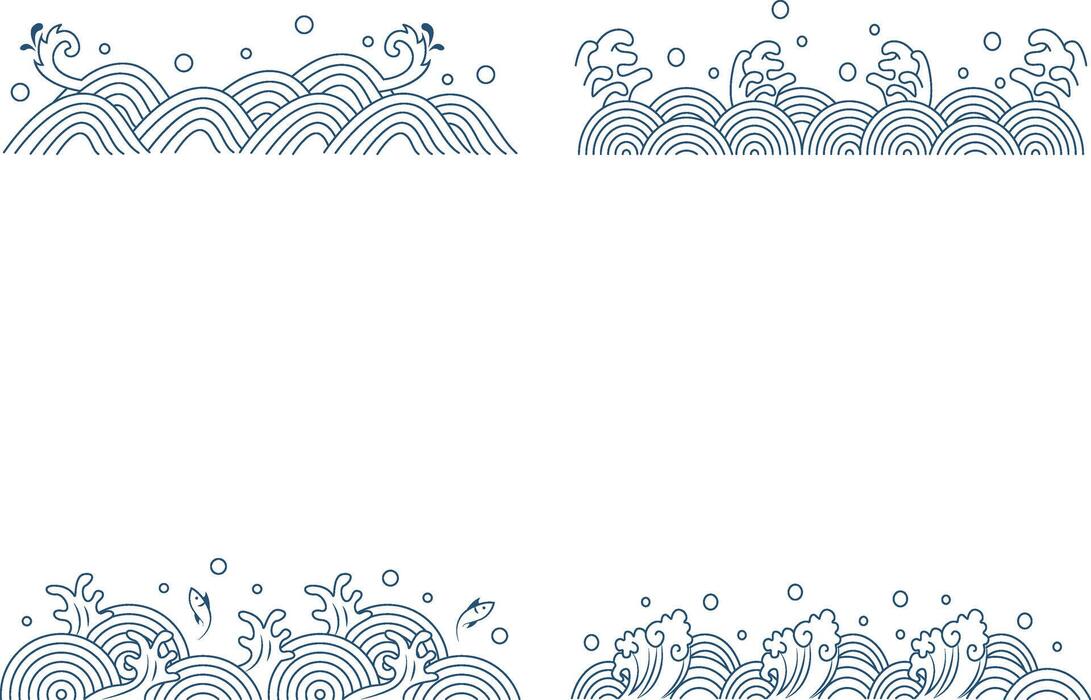 Ocean Waves Border Vector Art, Icons, and Graphics for Free Download