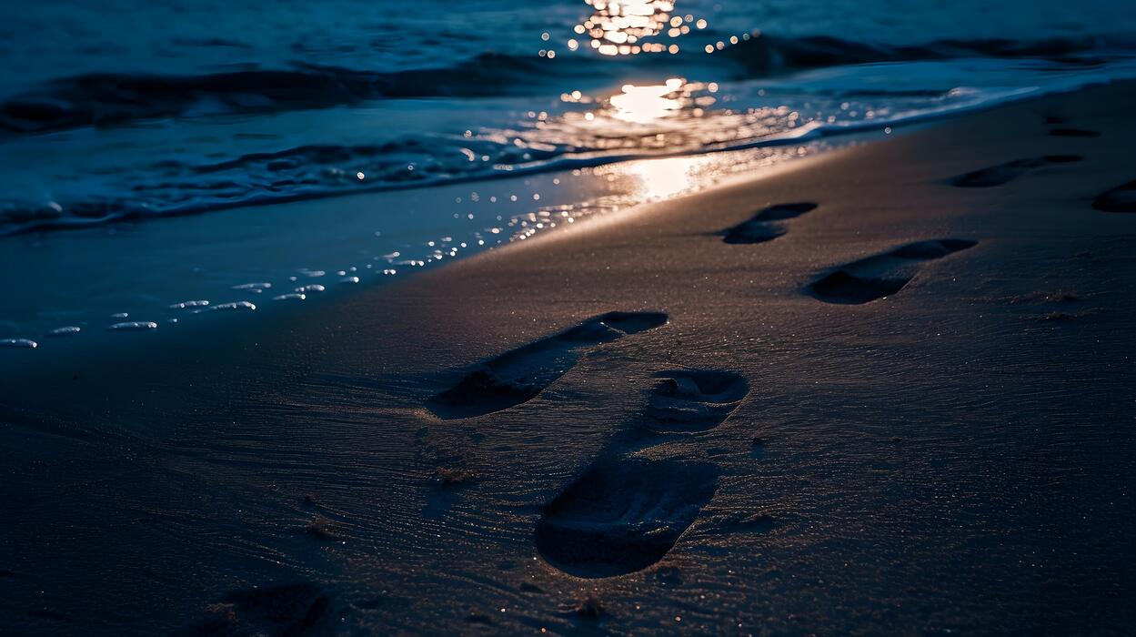 Footprints On The Beach Stock Photos, Images and Backgrounds for Free ...