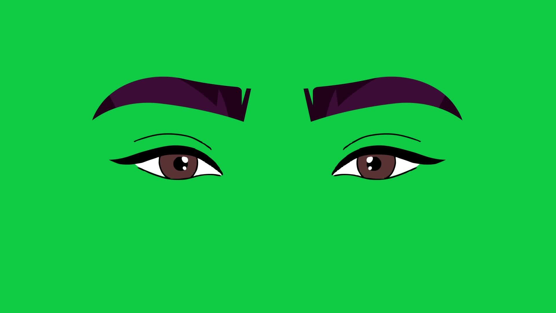 Cartoon eyes blinking 2d animation motion graphic on green screen background 39322999 Stock ...