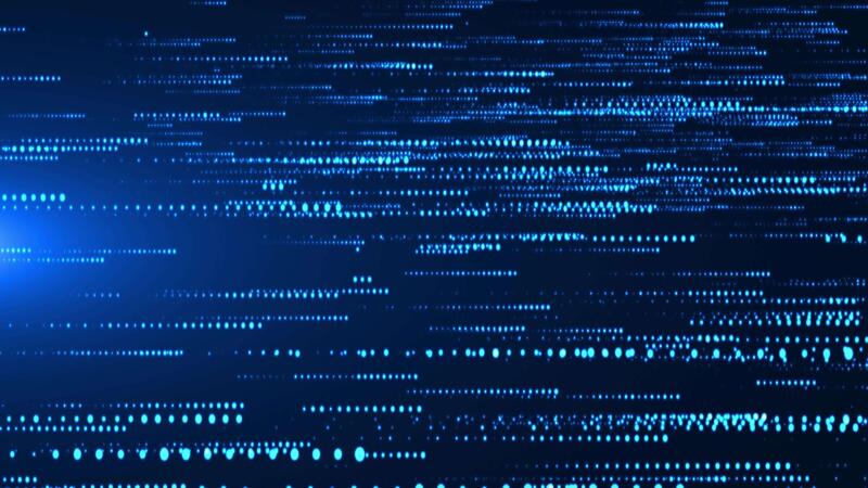 Abstract blue digital background. Visualization of big data particle ...