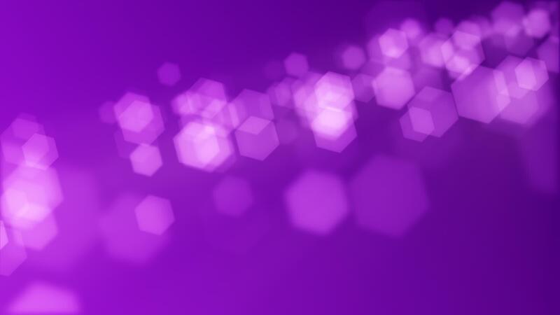 Defocused bokeh lights abstract background. This elegant purple motion background animation with ...