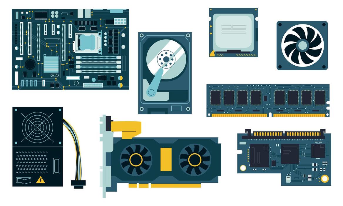 Pc Components Vector Art, Icons, and Graphics for Free Download