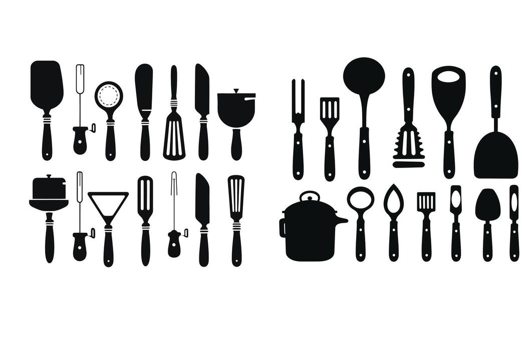 Kitchen Tools Silhouette Vector Art, Icons, and Graphics for Free Download