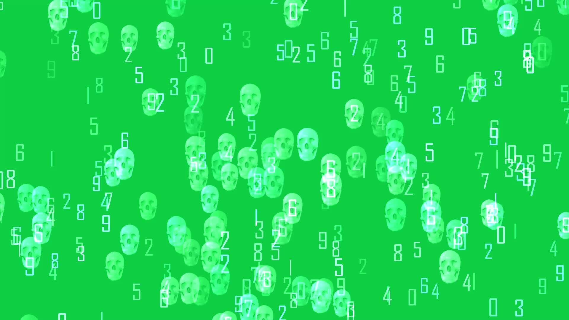 Computer hacker, computer virus attack display screen overlay animation ...