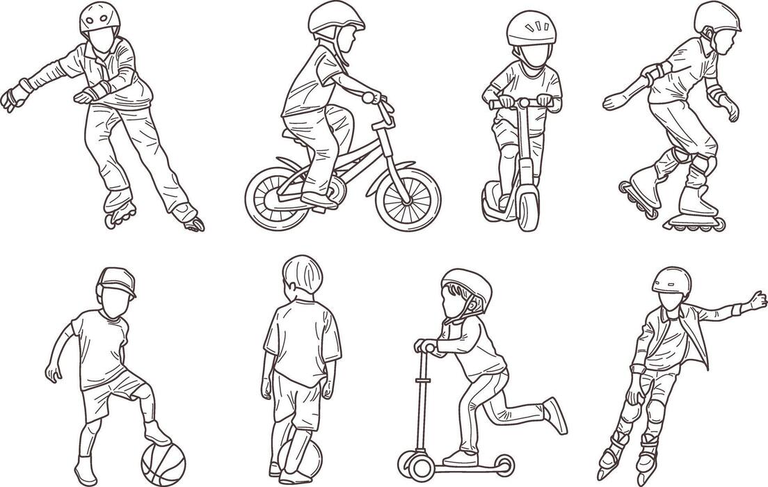 Kids Line Drawing Vector Art, Icons, and Graphics for Free Download
