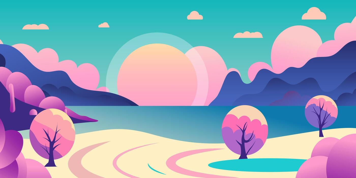 Colorful Landscape Vector Art, Icons, and Graphics for Free Download