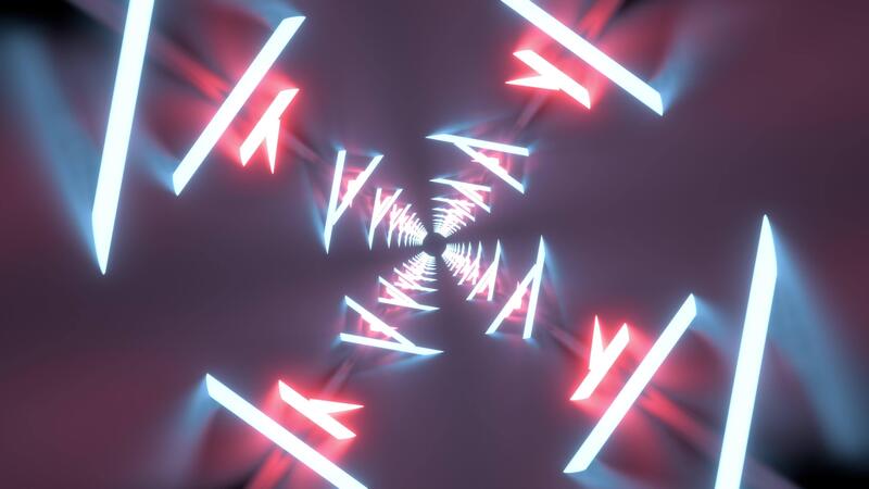 3D abstract animation of seamless neon lights looping. VJ, DJ and music background. 60fps ...