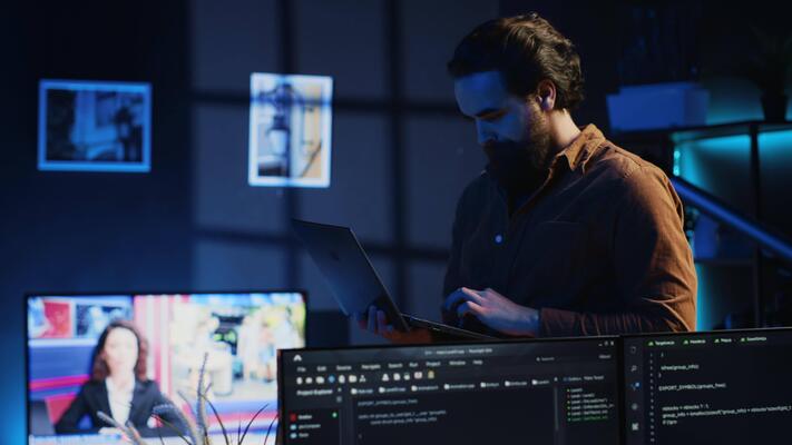 Man Coding Stock Video Footage for Free Download