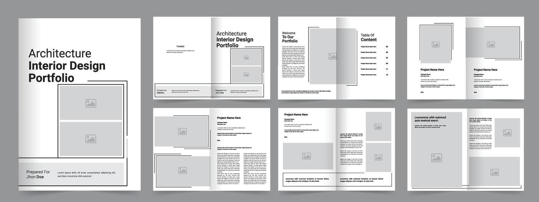 Architecture Portfolio Template Vector Art, Icons, and Graphics for ...