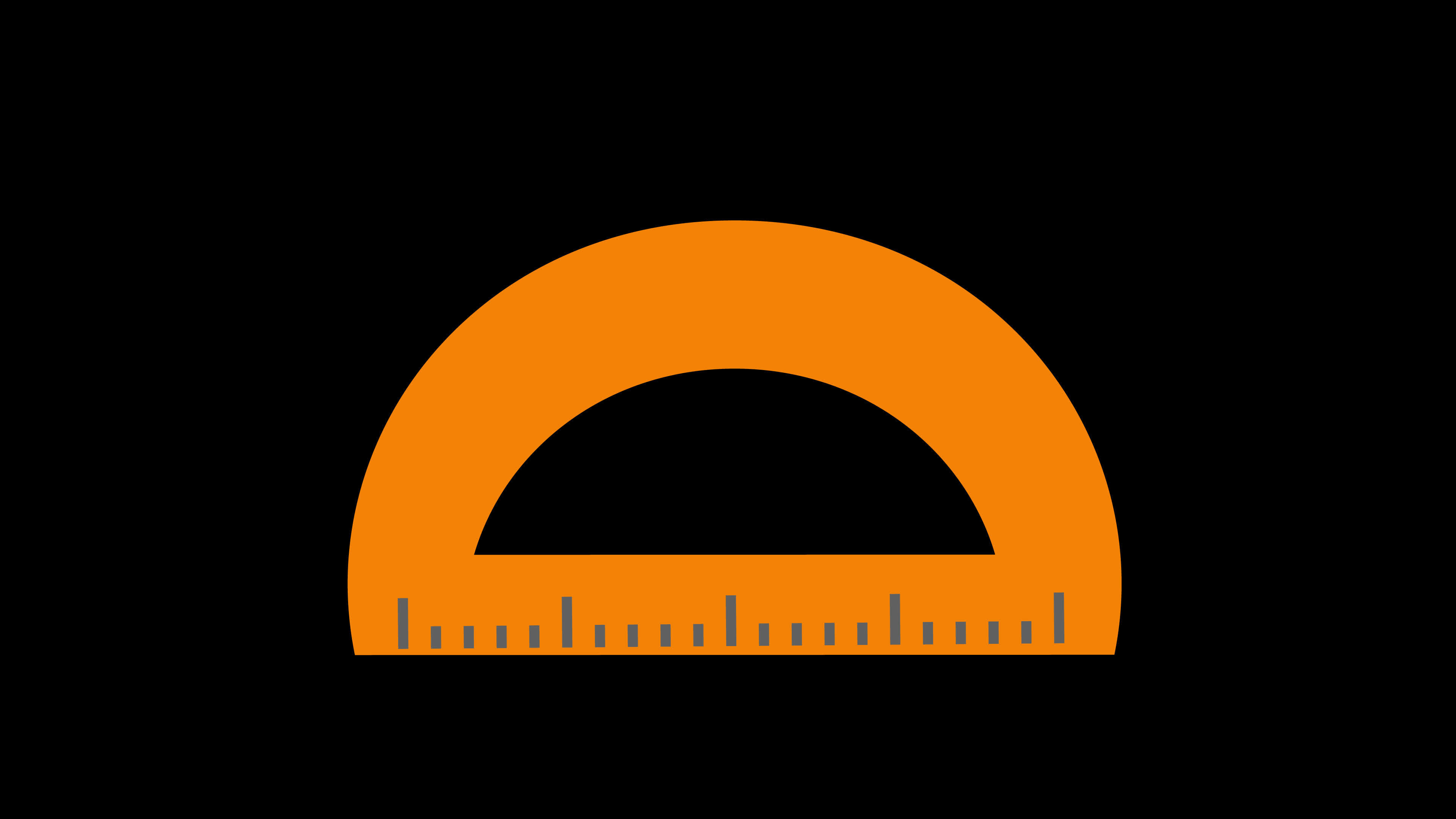 A Yellow Mathematic Protractor Ruler With Grey Lines Icon Concept Loop Animation Video With